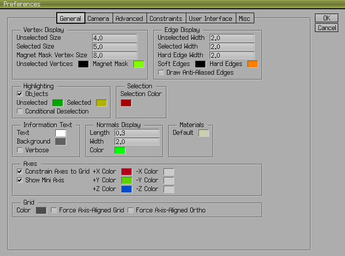 Preferences | Wings 3D