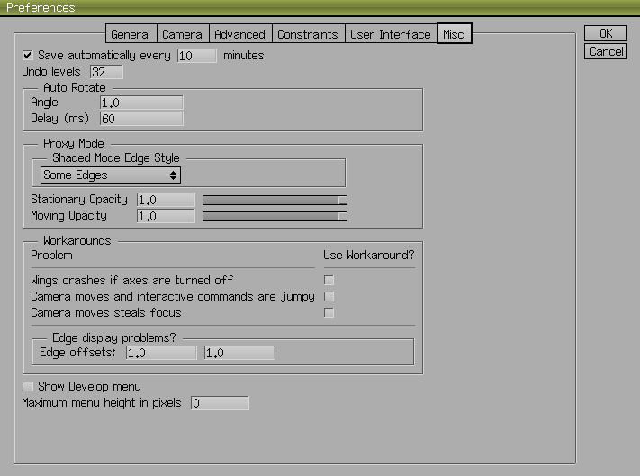 Preferences | Wings 3D